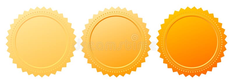 Blank gold seal stock illustration. Illustration of icon - 23834223