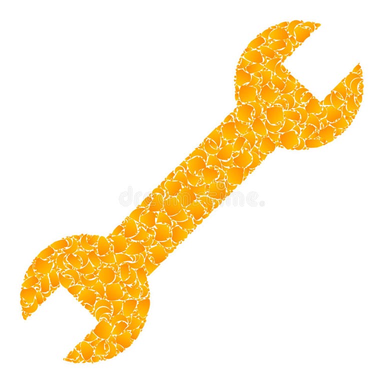 Gold Vector Spanner Mosaic Icon Stock Vector - Illustration of golden ...