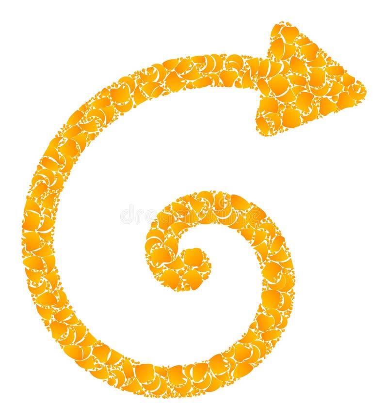 Gold Vector Spiral Arrow Mosaic Icon Stock Vector - Illustration of ...