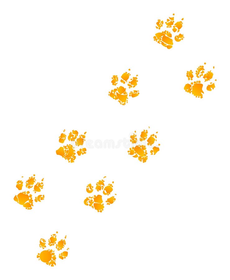Gold Vector Tiger Paw Trace Mosaic Icon Stock Vector - Illustration of ...