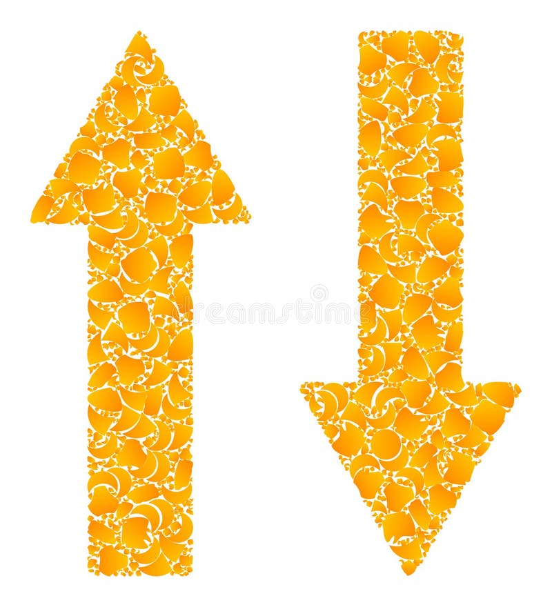 Gold Vector Vertical Exchange Arrows Mosaic Icon Stock Vector ...