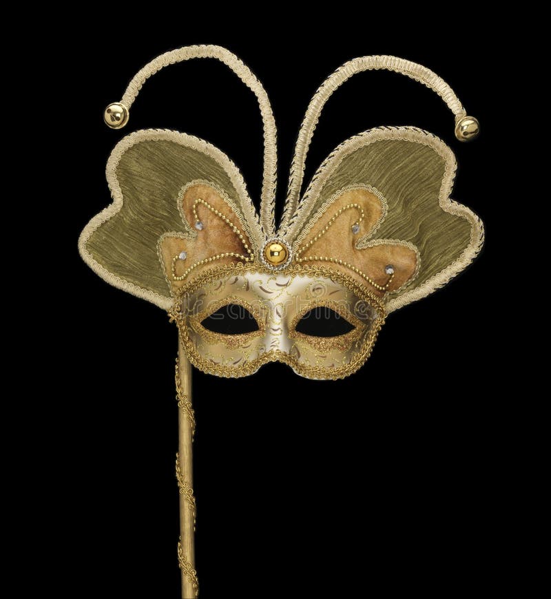 Luxurious Venetian Mask Isolated on Black Stock Image - Image of female ...