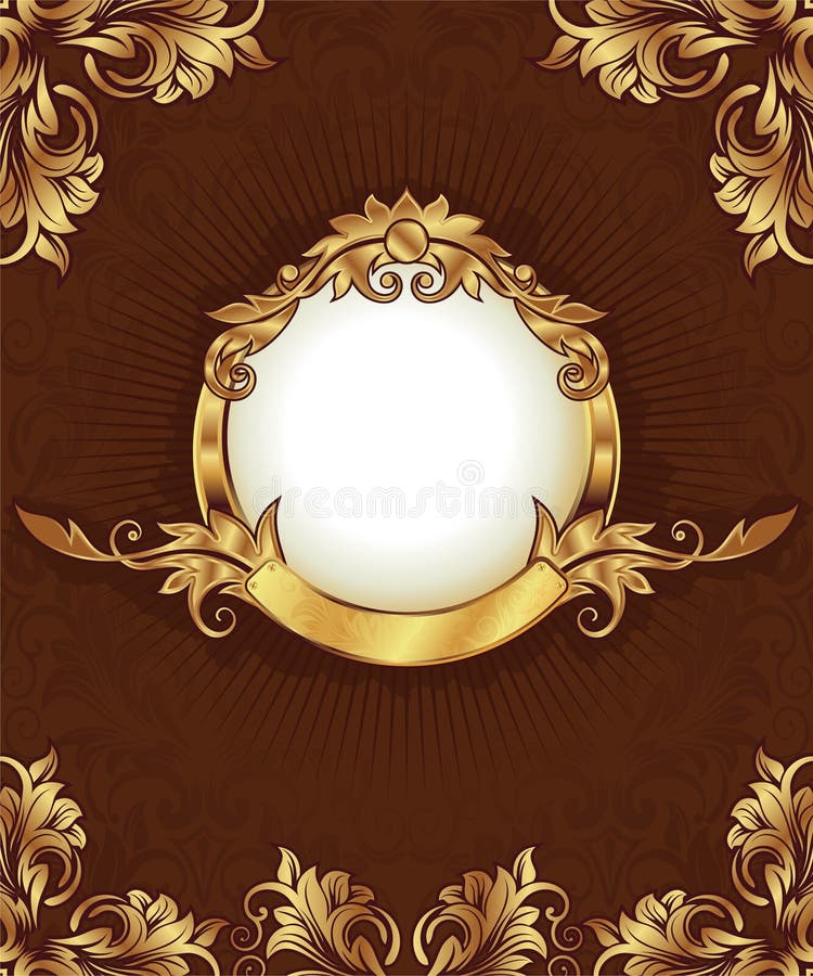 Gold vintage circle frame stock vector. Illustration of frame - 13707512