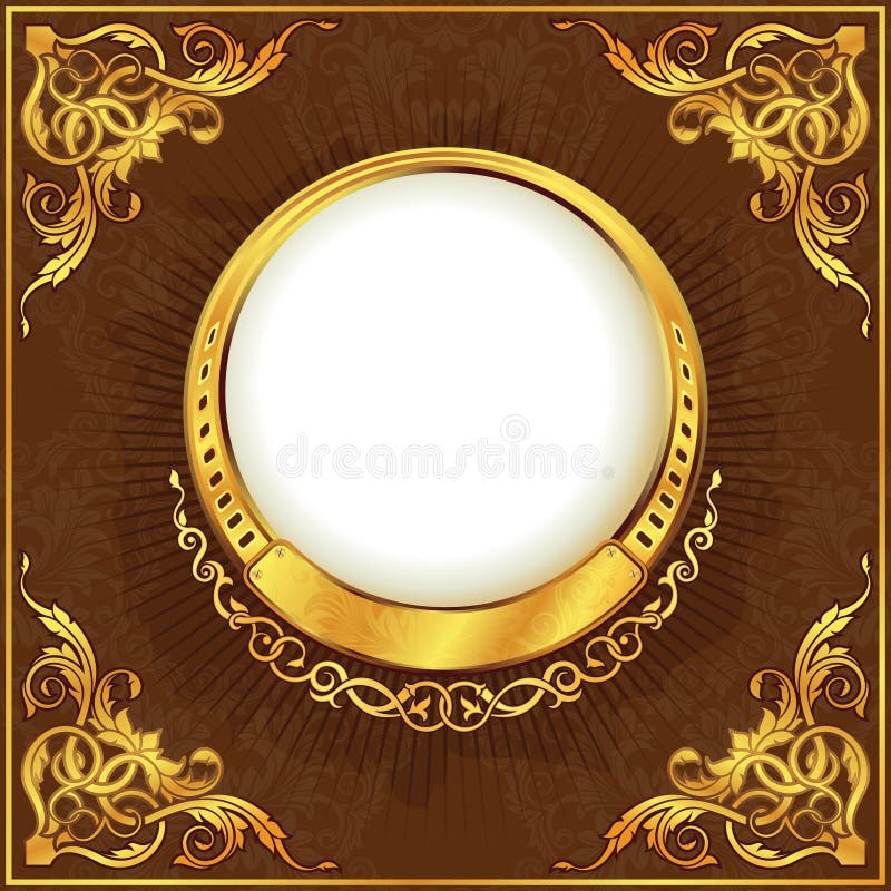 Gold vintage circle frame stock vector. Illustration of frame - 13707512