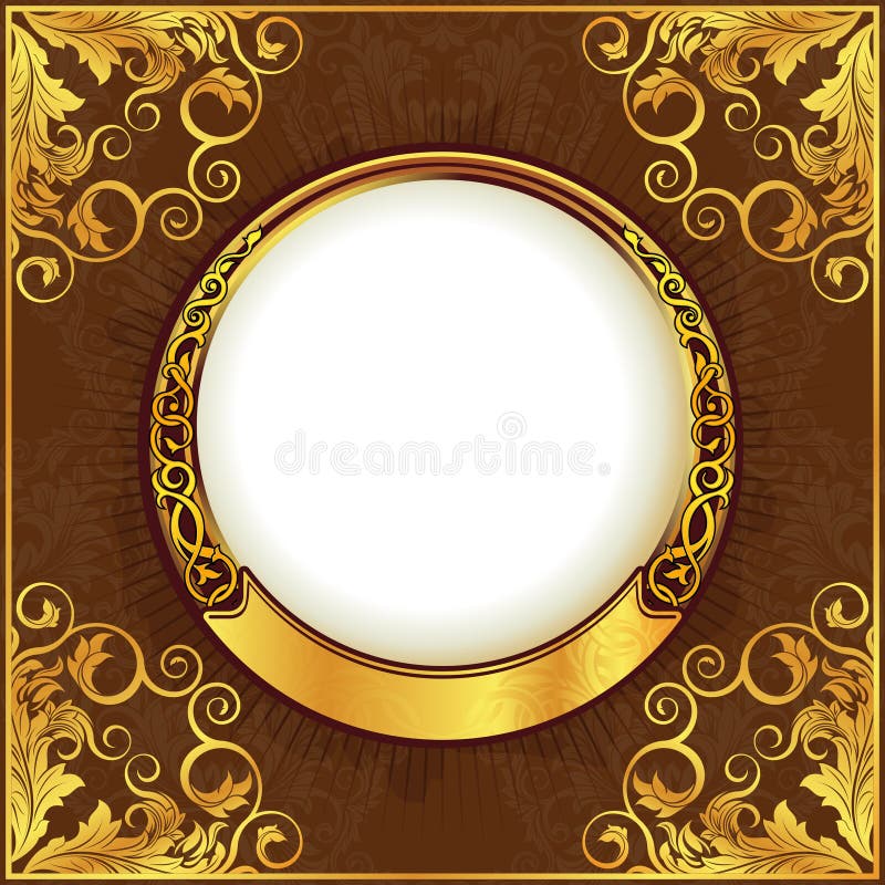 Gold vintage circle frame stock vector. Illustration of frame - 13707512