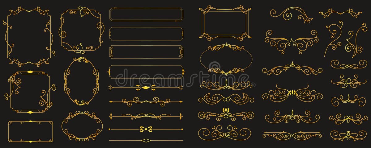 Gold Line Borders Stock Illustrations – 4,621 Gold Line Borders Stock ...