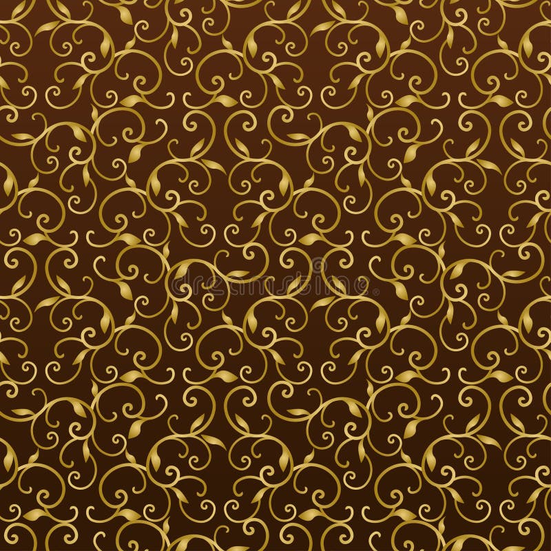 Gold Vintage Seamless Pattern Stock Vector - Illustration of imagery ...