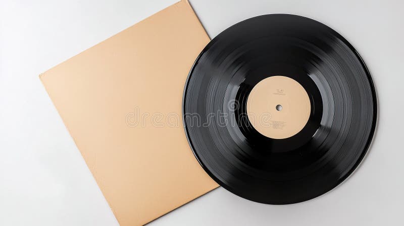 Gold Vinyl Record Sleeve and Disc on White Background Stock Image ...