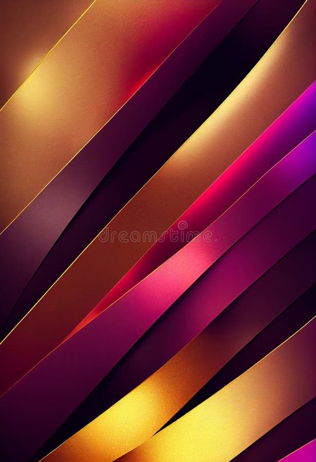 Gold and Violet Wavy Shapes Abstract Background. Stock Illustration ...