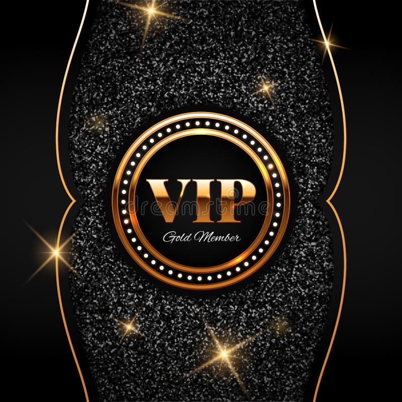 Gold VIP Illustration On Shiny Glitter Background Stock Vector ...