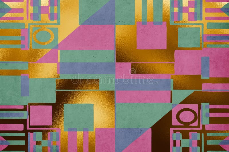 Gold Wall Art. Abstract Art. Artistic Illustration for Printing. Stock ...