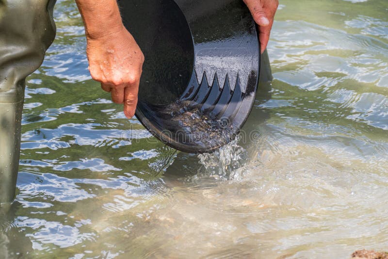 Gold washing in the river stock image. Image of hobby - 119619711