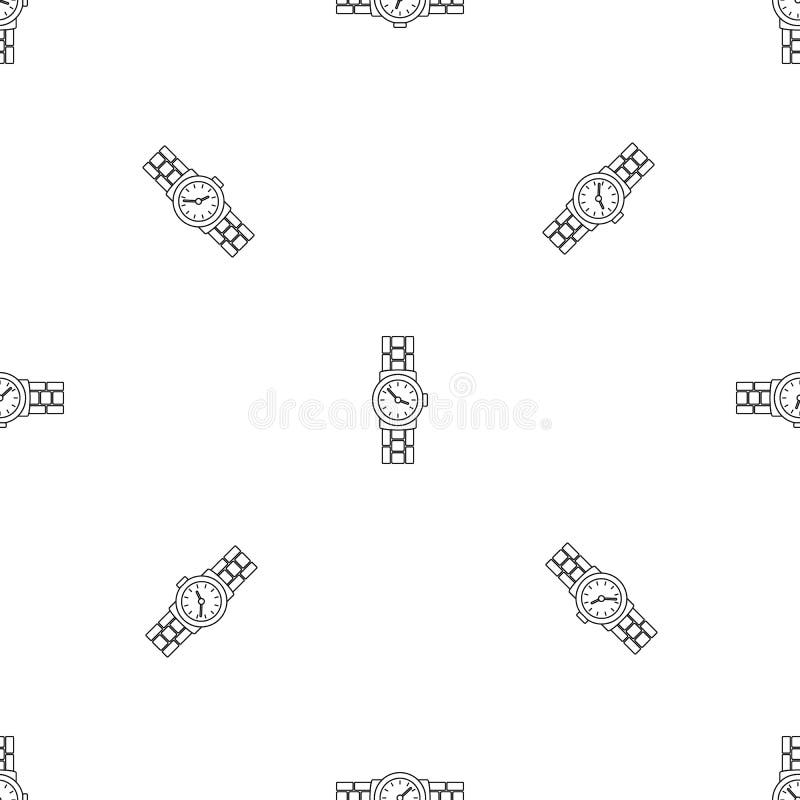 Gold Watch Pattern Seamless Vector Stock Vector - Illustration of ...