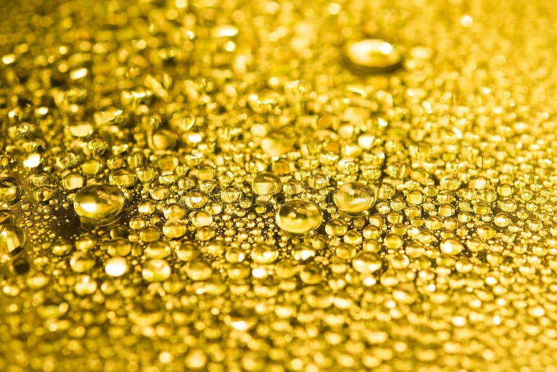 Gold Water Drops Background Stock Photo - Image of freshness, drink ...