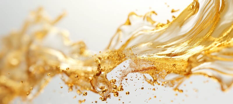 Gold Water Wave Splash Background, Liquid Stock Illustration ...