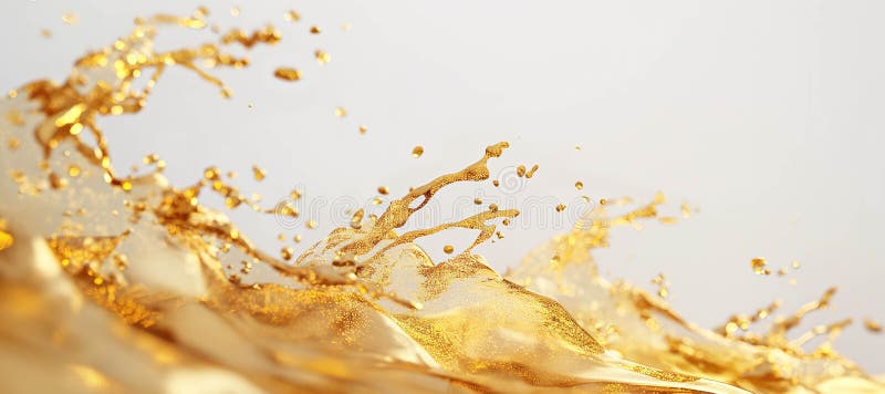 Gold Water Wave Splash Background, Liquid Stock Illustration ...
