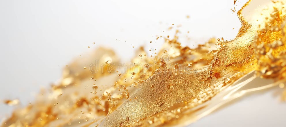 Gold Water Wave Splash Background, Liquid Stock Illustration ...