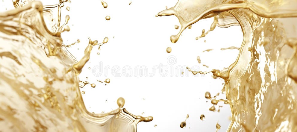 Gold Water Wave Splash Background, Liquid Stock Illustration ...