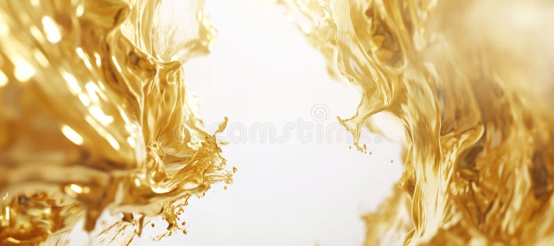 Gold Water Wave Splash Background, Liquid Stock Illustration ...