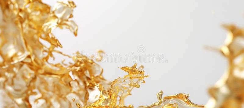Gold Water Wave Splash Background, Liquid Stock Illustration ...