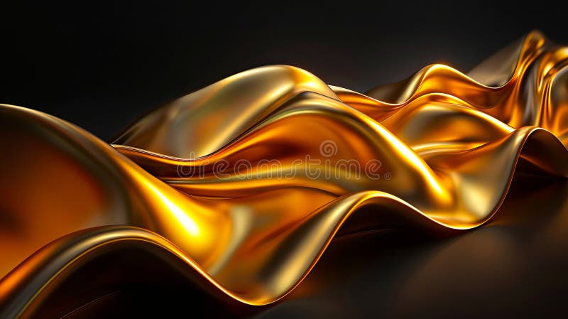 A Gold Wave with Black Background Stock Image - Image of background ...