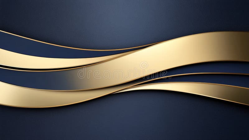 A Gold Wave Design on a Navy Blue Backdrop, Featuring Opulent Gold ...