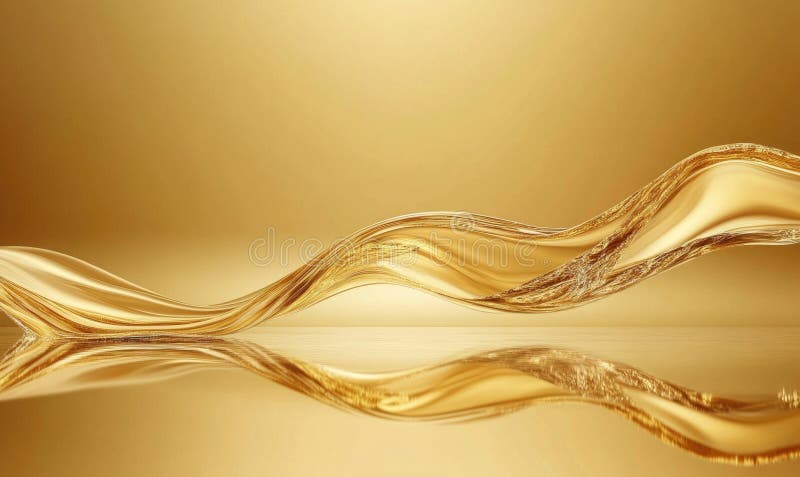 A Gold Wave is Reflected in a Mirror Stock Illustration - Illustration ...