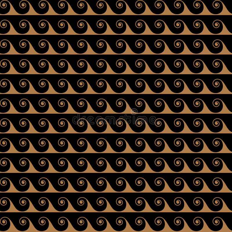 Gold Waves Lines Seamless Vector Greek Pattern. Stock Vector ...