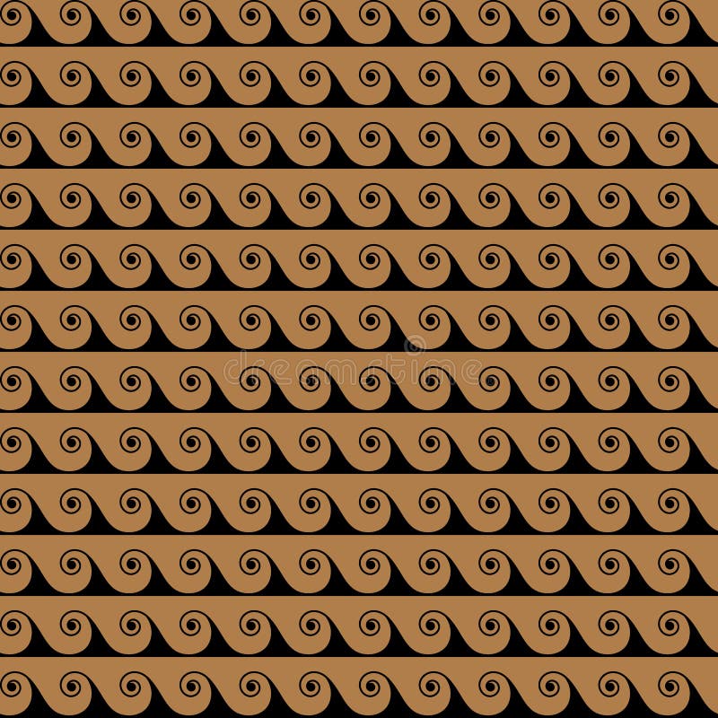 Gold Waves Lines Seamless Vector Greek Pattern. Stock Vector ...