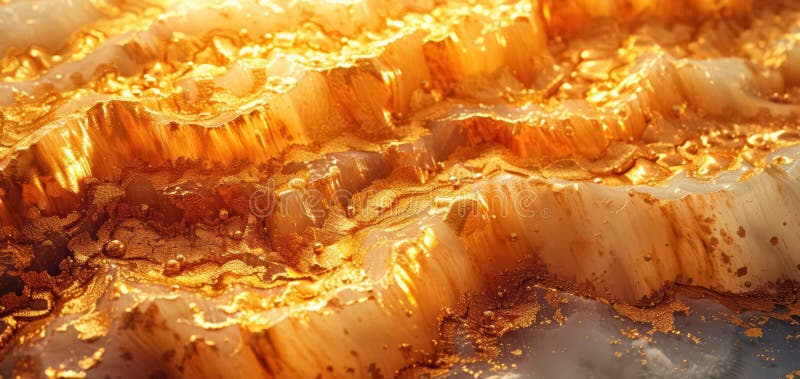 Gold Waves Marble Texture. Precious Metal Flow Image Stock Illustration ...