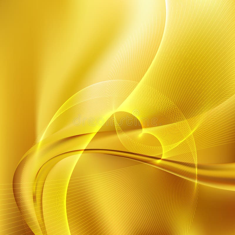Gold Wavy Lines Background Template Stock Vector - Illustration of ...