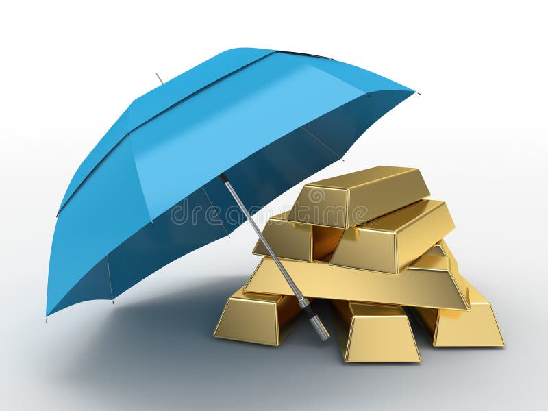 Wealth Protection Concept. Piggy Bank Under Umbrella Stock Illustration ...
