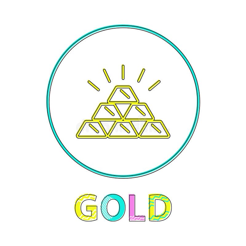 Gold Web Button, Linear Icon for Online Payments Stock Vector ...