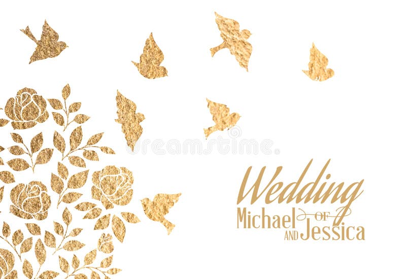 Gold wedding invitation stock vector. Illustration of christening ...