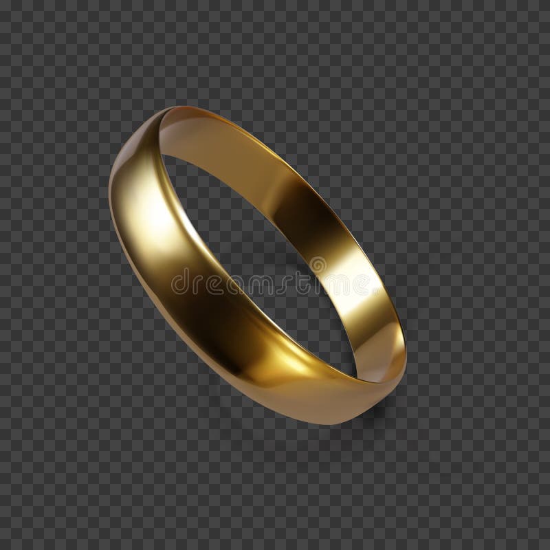 Gold Wedding Ring. 3D Render of Golden Ring Stock Vector - Illustration ...
