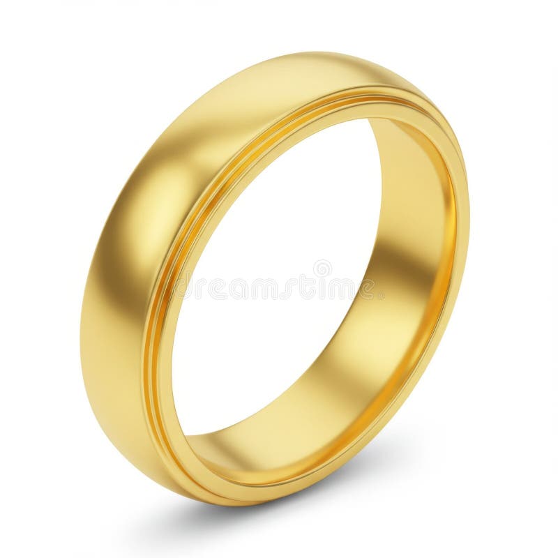 Gold Wedding Ring Smooth Polished Band Stock Illustration ...