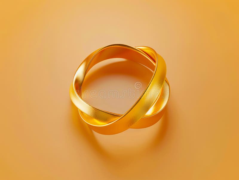 A Gold Wedding Ring on a Yellow Background Stock Image - Image of frame ...