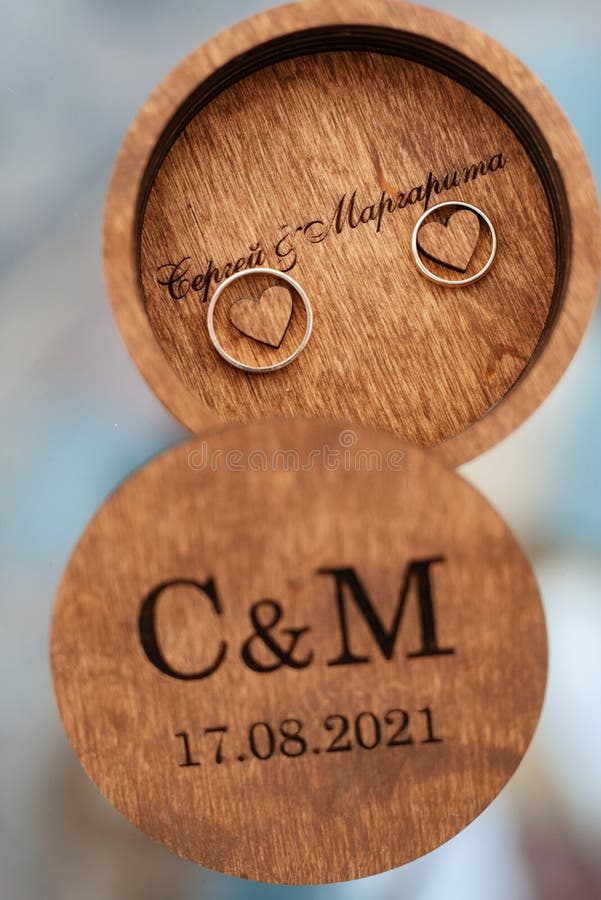 Gold Wedding Rings with a Wedding Decor Stock Photo - Image of ...