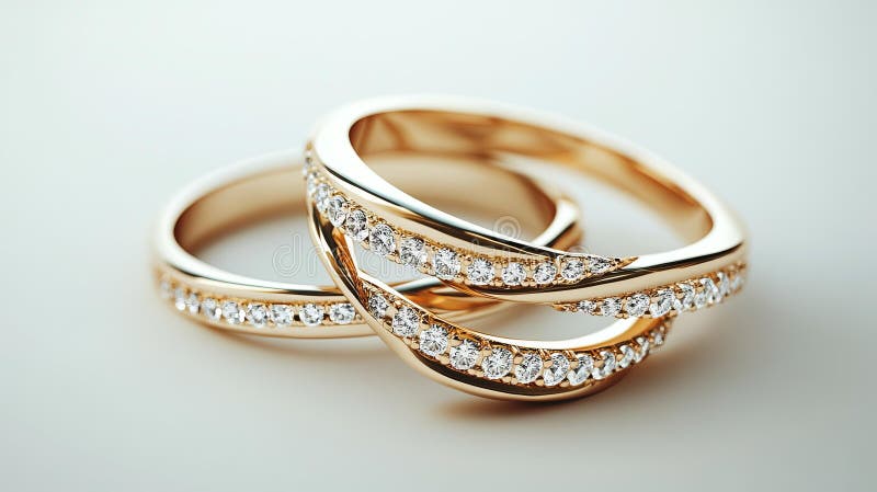 Gold Wedding Rings with Diamonds: Symbol of Love & Commitment Stock ...