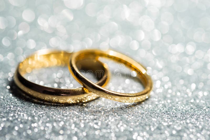 Gold wedding rings. stock photo. Image of detail, bokeh - 155815936