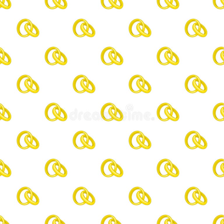 Gold Wedding Rings Pattern, Cartoon Style Stock Vector - Illustration ...