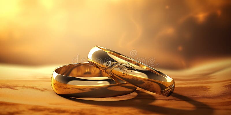 Gold Wedding Rings on Table Stock Photo - Image of matrimony, love ...