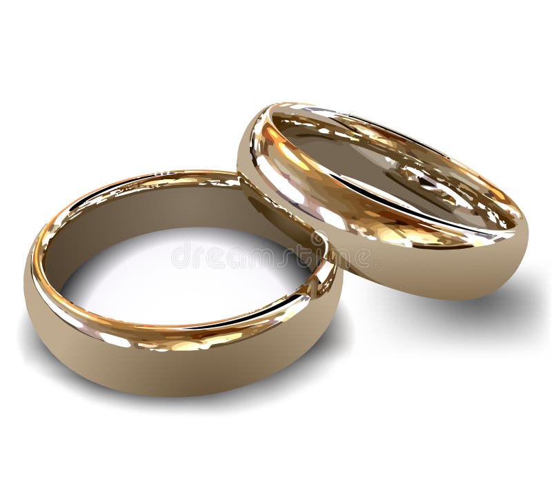 Gold Wedding Rings. Vector Illustration Stock Vector - Illustration of ...