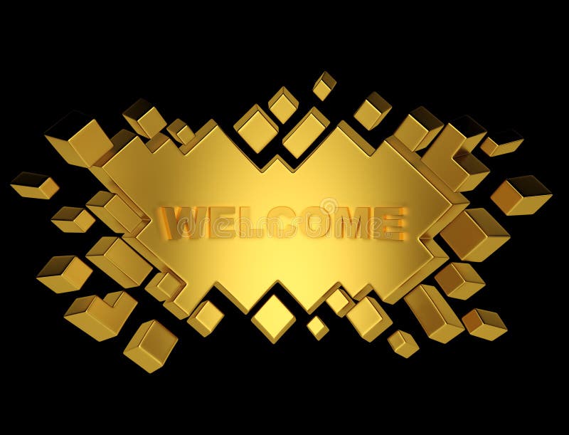 Welcome cubes stock illustration. Illustration of sign - 54798940