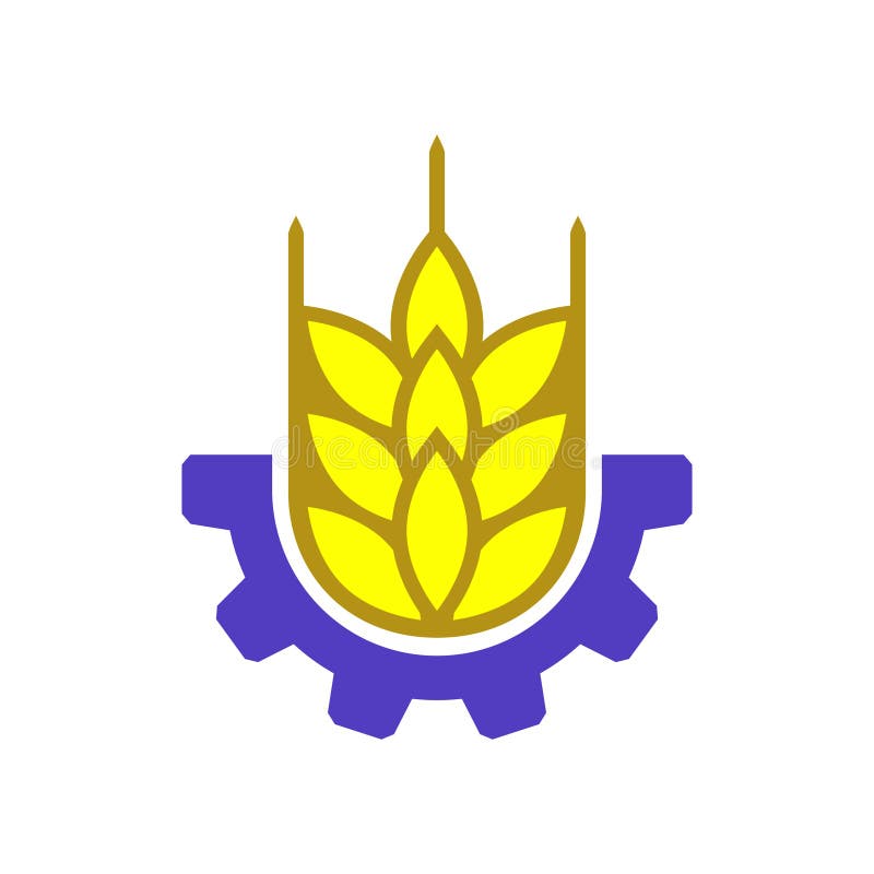 Gold Wheat Logo Design. Vector Illustration on White Background Stock ...