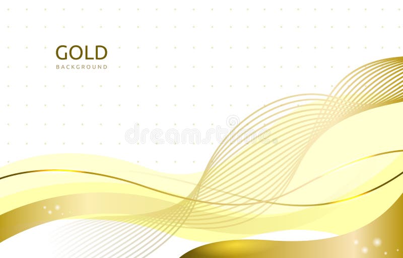 Gold White Background Shiny Sparkling Golden Line Wave Stock Vector ...