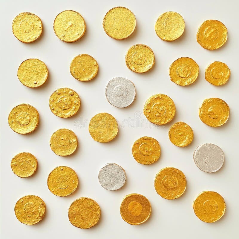 Gold White Circular Textures Minimal Background Artistic Design Stock ...