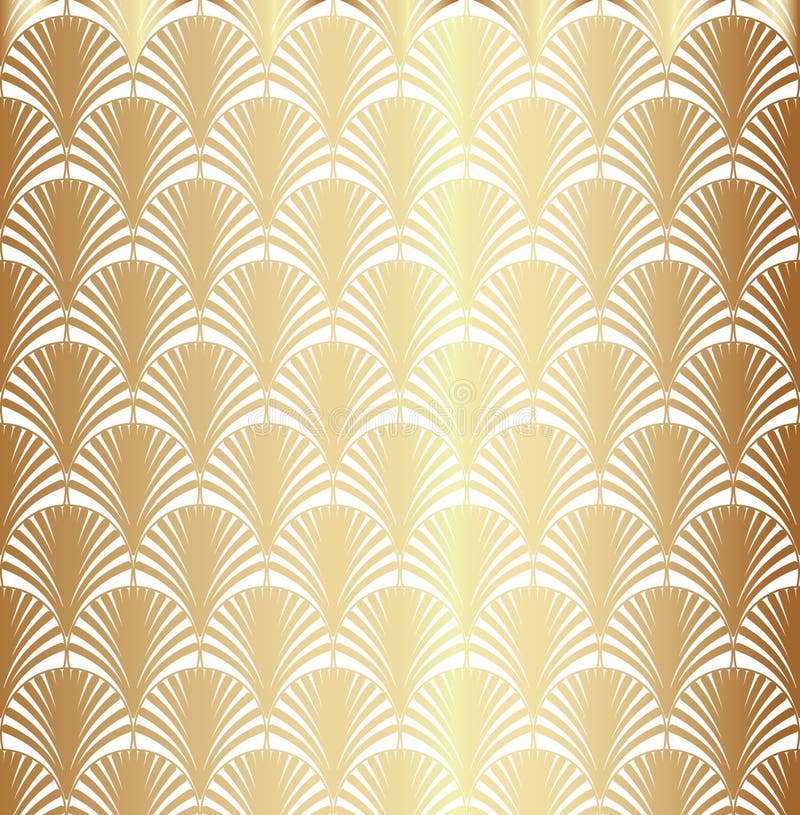 Gold White Geometric Art Deco Pattern Design Stock Vector ...