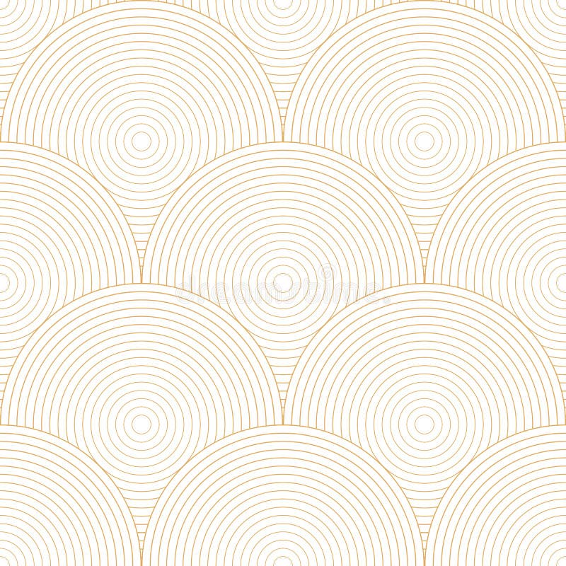 Gold and White Geometric Pattern, Fish Scale Print, Seamless Repeat ...