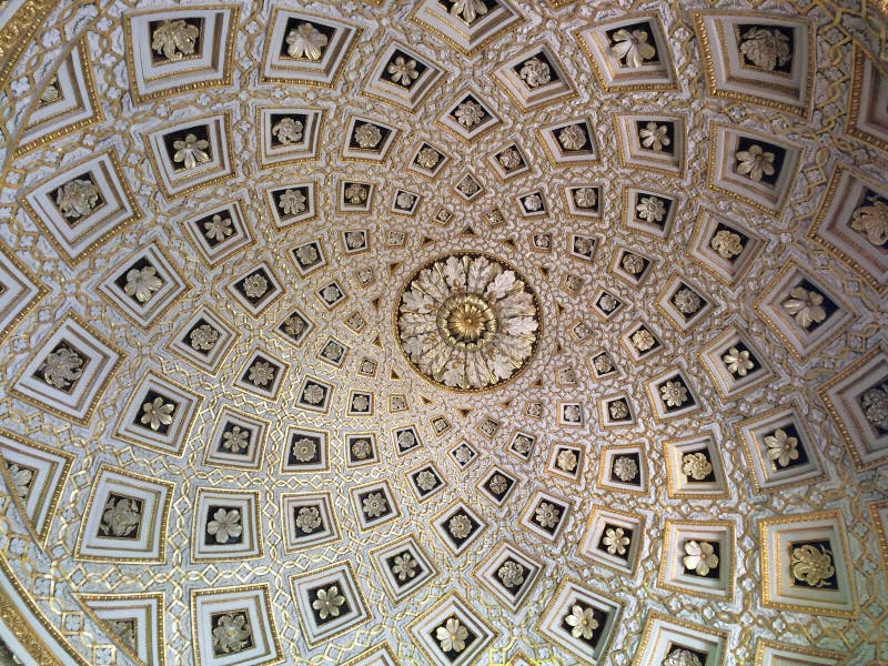 Geometric Pattern on the Ceiling Stock Image - Image of pattern ...